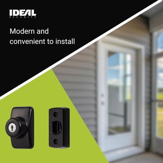 AHGLOP-Model GLK Deadbolt for Storm and Screen Doors, Key Lock, Black ...