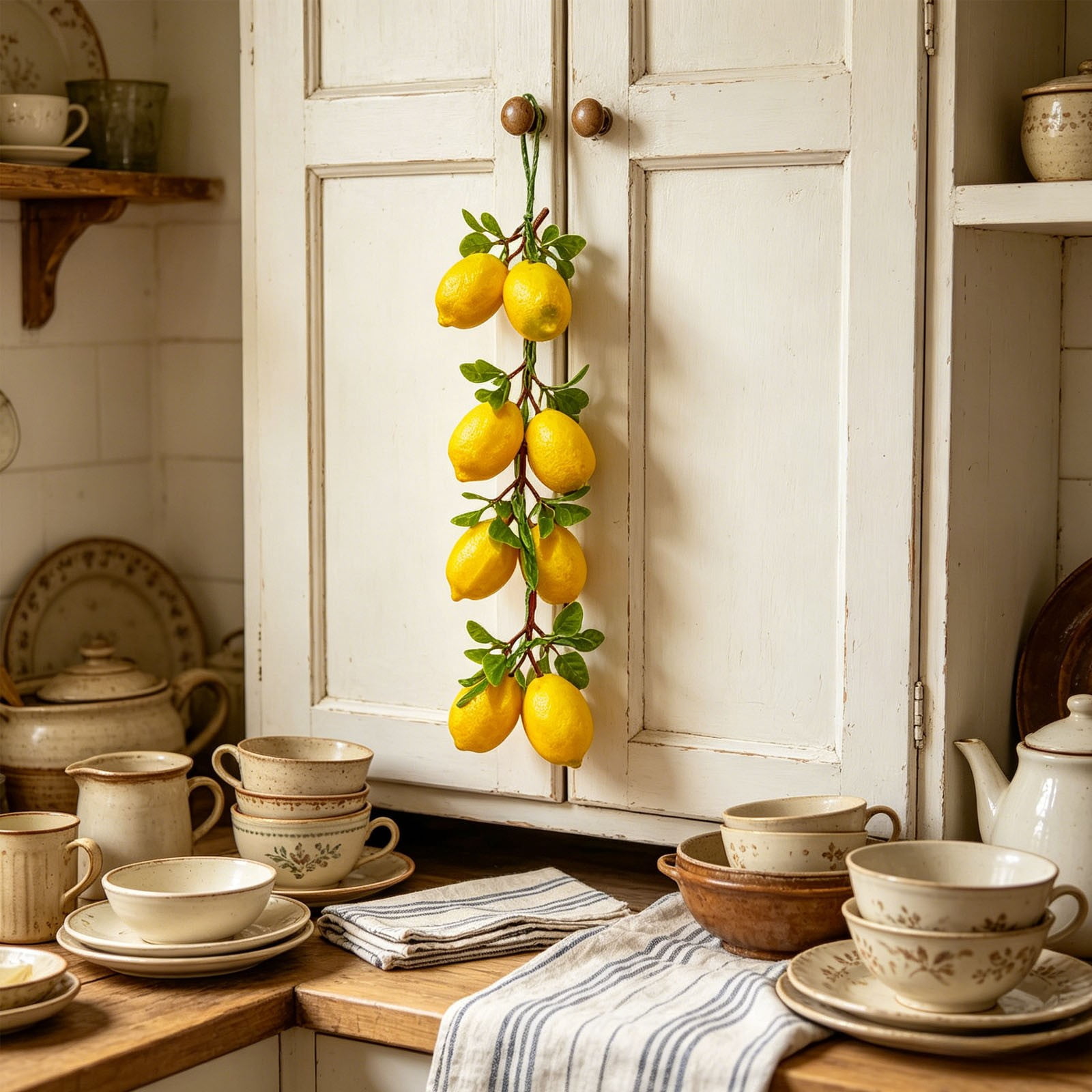 AHGQT 19.7 Inch Artificial Lemon Hanging Garland, Faux Fruit String ...