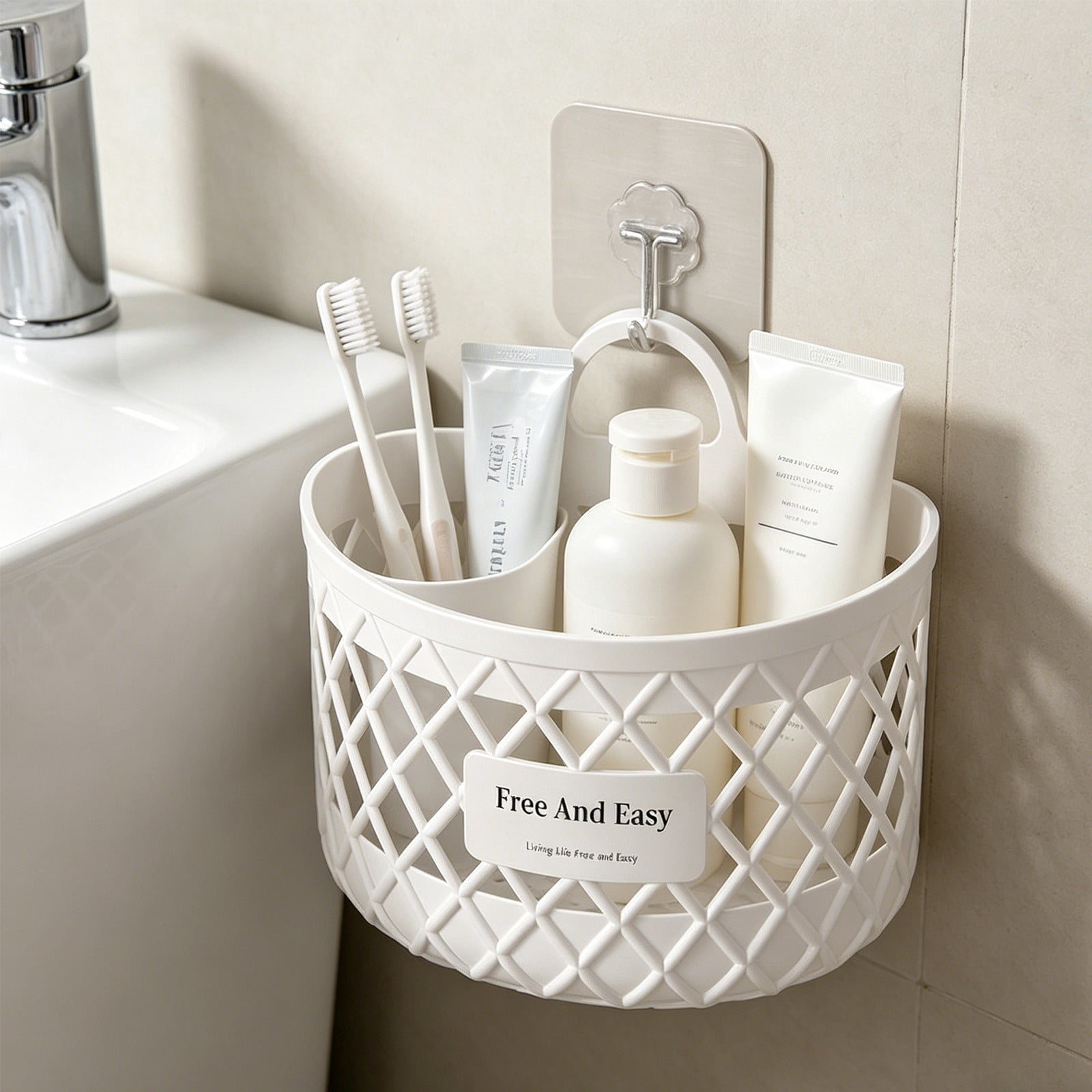 AHGQT 6.7x5.5x4.3 Inch Plastic Hanging Storage Basket, Hollow Out ...