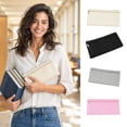AHGQT Large Capacity Solid Color Pencil Pouch, Cloth Canvas Pencil ...
