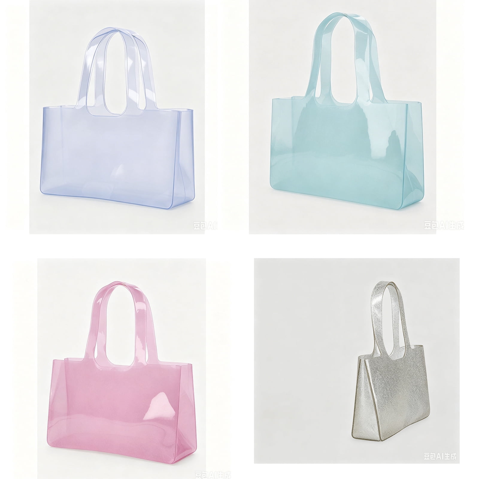 AHGQT Waterproof Large Transparent Shopping Clear Tote Bag, Comfortable ...