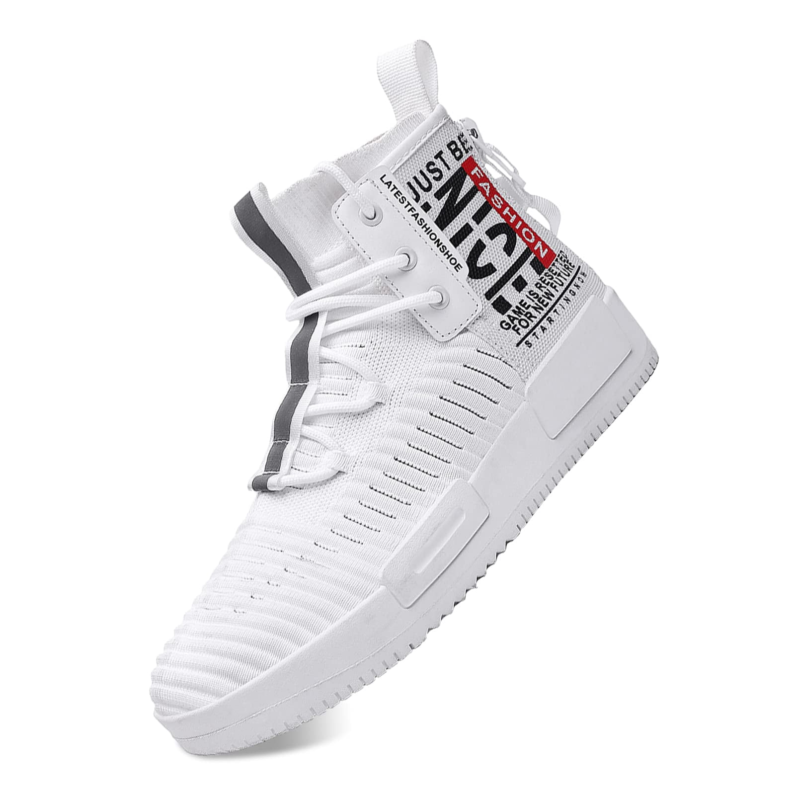 AHICO Mens Fashion Walking Lace Up High Top Shoes Stylish Running ...