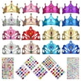 AHIER 23 Pieces Foam Crowns Set Princess Tiaras Crowns DIY Party Crowns ...