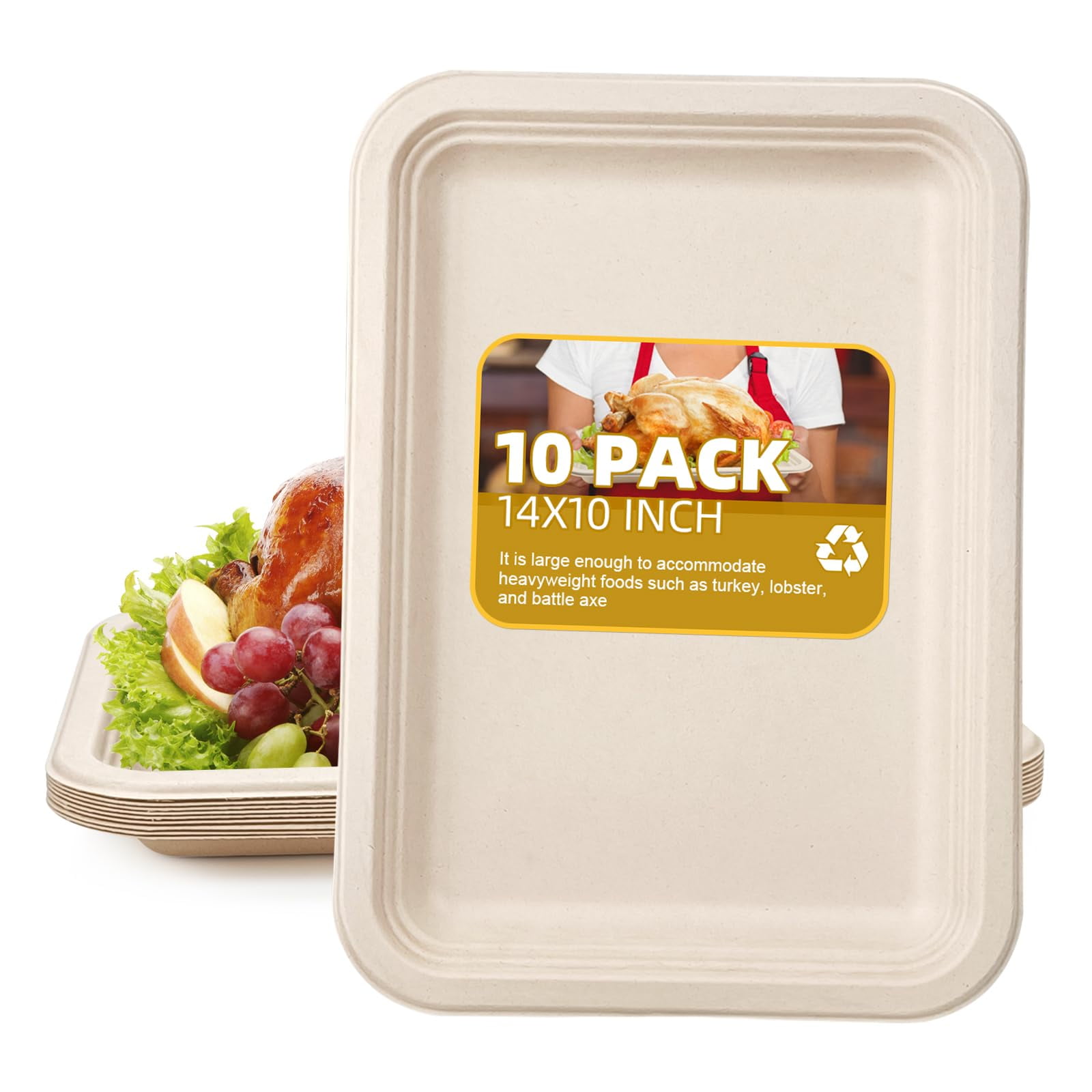 AHKUNMT 10 Pack Disposable Crawfish Trays,14 AFN1Inch Food Trays Heavy ...