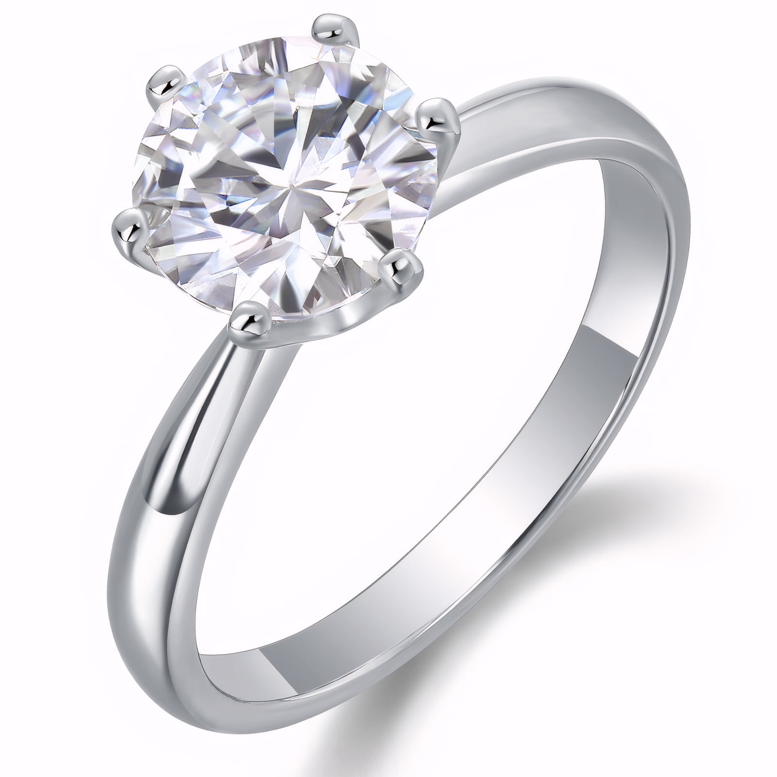 AHLOE Promise Rings for Her, 3 Carat Moissanite Engagement Rings for Women, D Color VVS1 ...