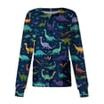 AHMOMEI Cartoon Animal Print Scrub Jacket for Women S-5XL Plus Size ...