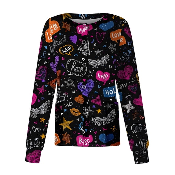AHMOMEI Cartoon Animal Print Scrub Jackets for Woman S-5XL Plus Size ...
