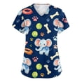 AHMOMEI Cartoon Animal Print Women Scrub Tops Stretchy S-5XL Plus Size ...