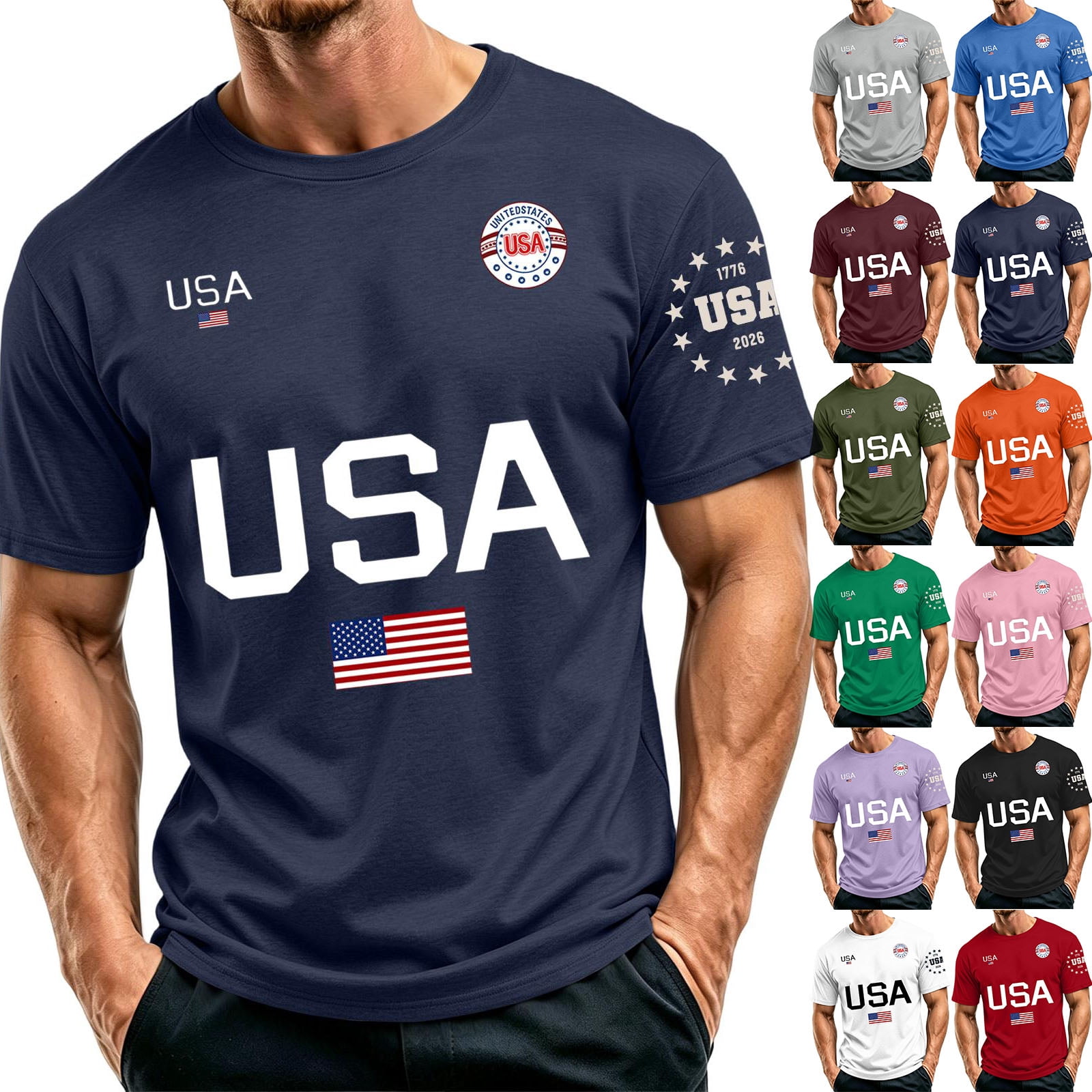 AHMOMEI We the People 1776-2026 Mens T-Shirts America 250th Anniversary ...