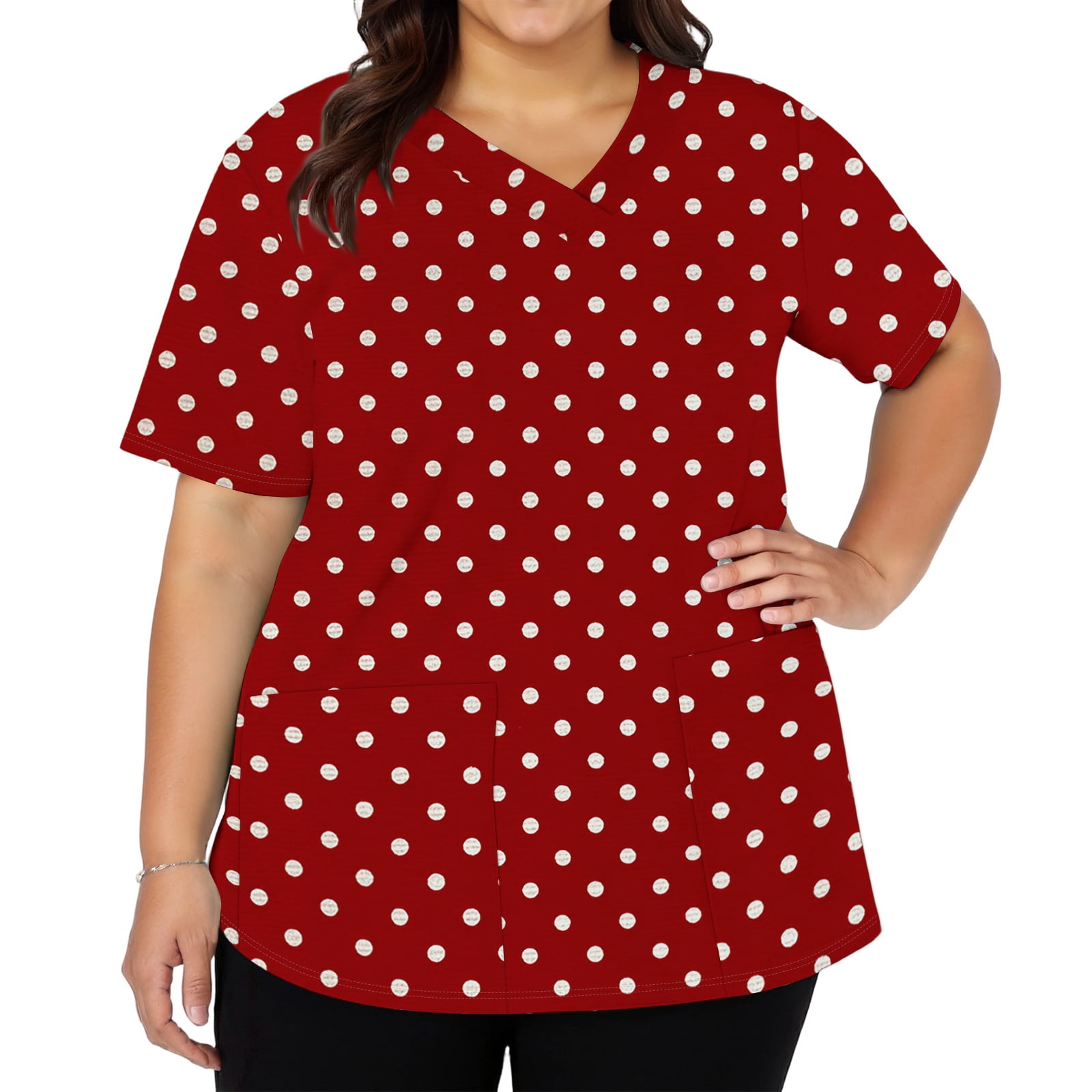 AHMOMEI Under Scrubs for Women Stretchy Cartoon Animal Print Scrubs Top ...