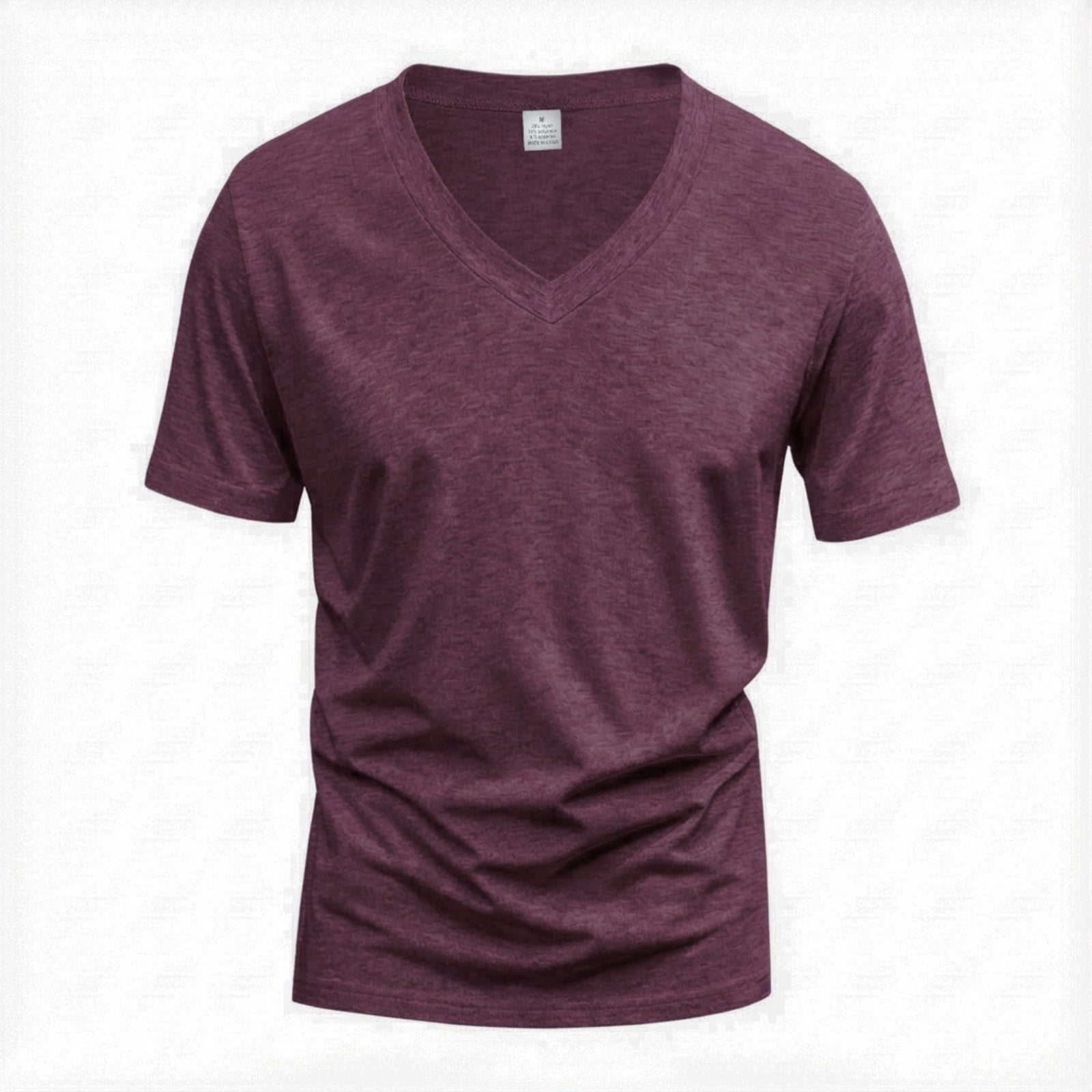 AHMOMEI Wine Men's Athletic Shirts & Tees Lightweight Quick Dry V Neck ...