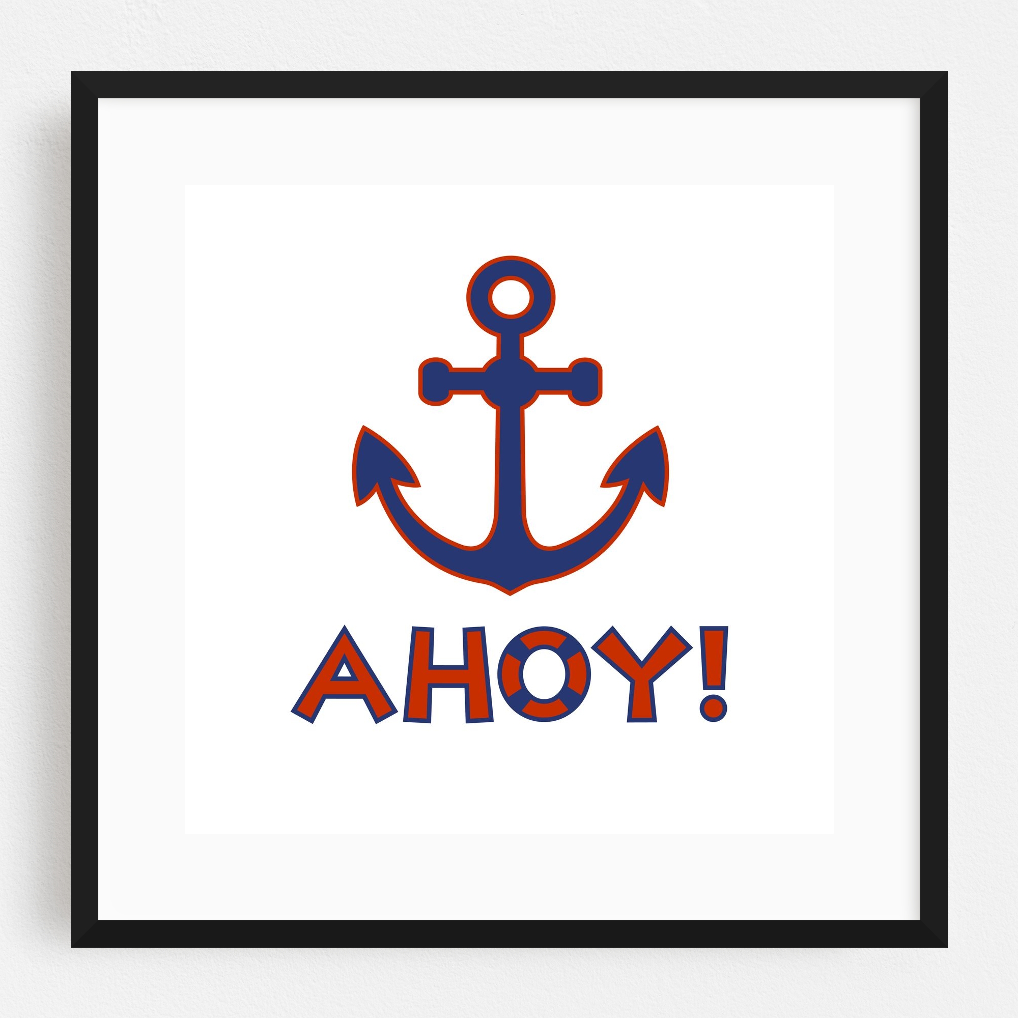 AHOY! Buoy Ship's Anchor - Digital Art Nautical Typography Coastal Boat ...