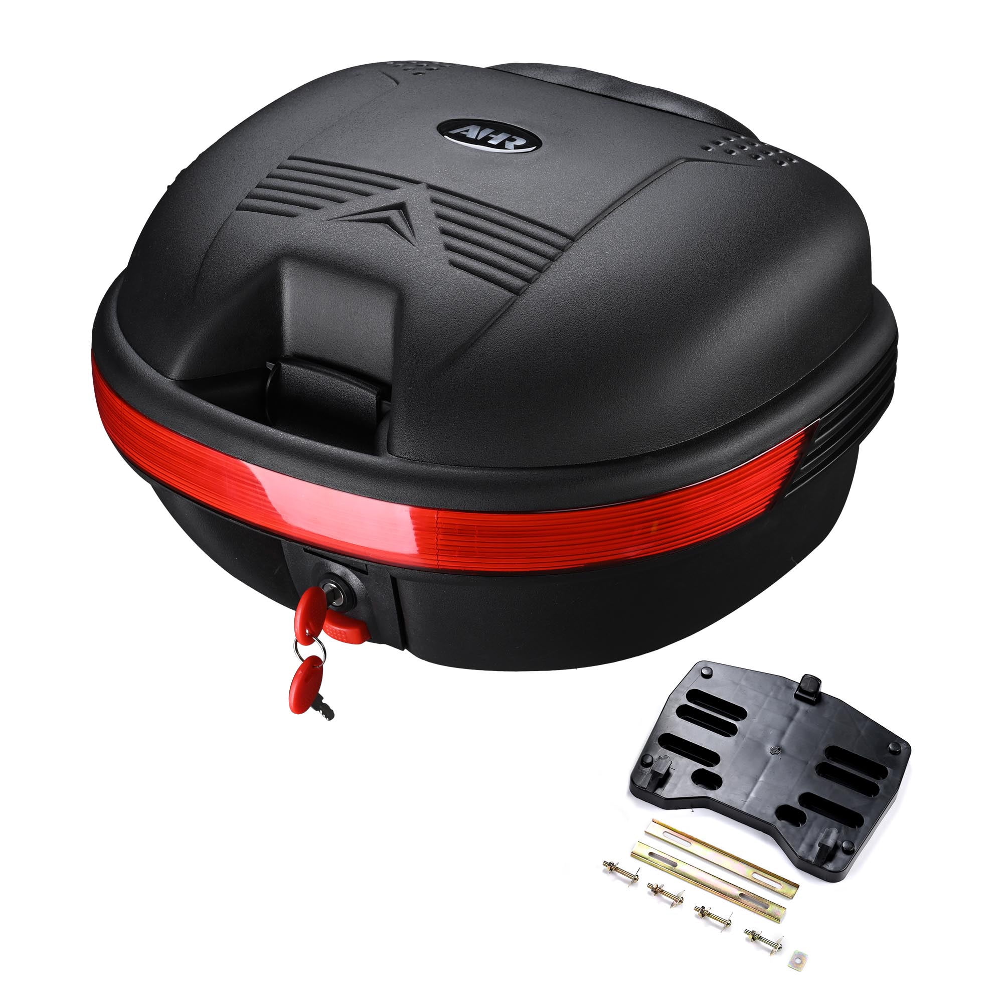 Yescom 30L Hard Shell Motorcycle Tour Tail Box, Rack Scooter Trunk, Top ...