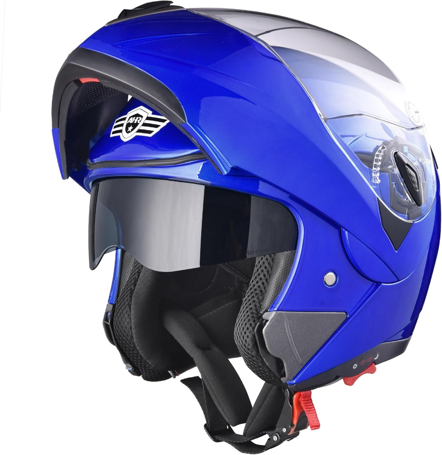 AHR Motorcycle Dual Visor Modular Flip up Full Face DOT Approved - AHR ...