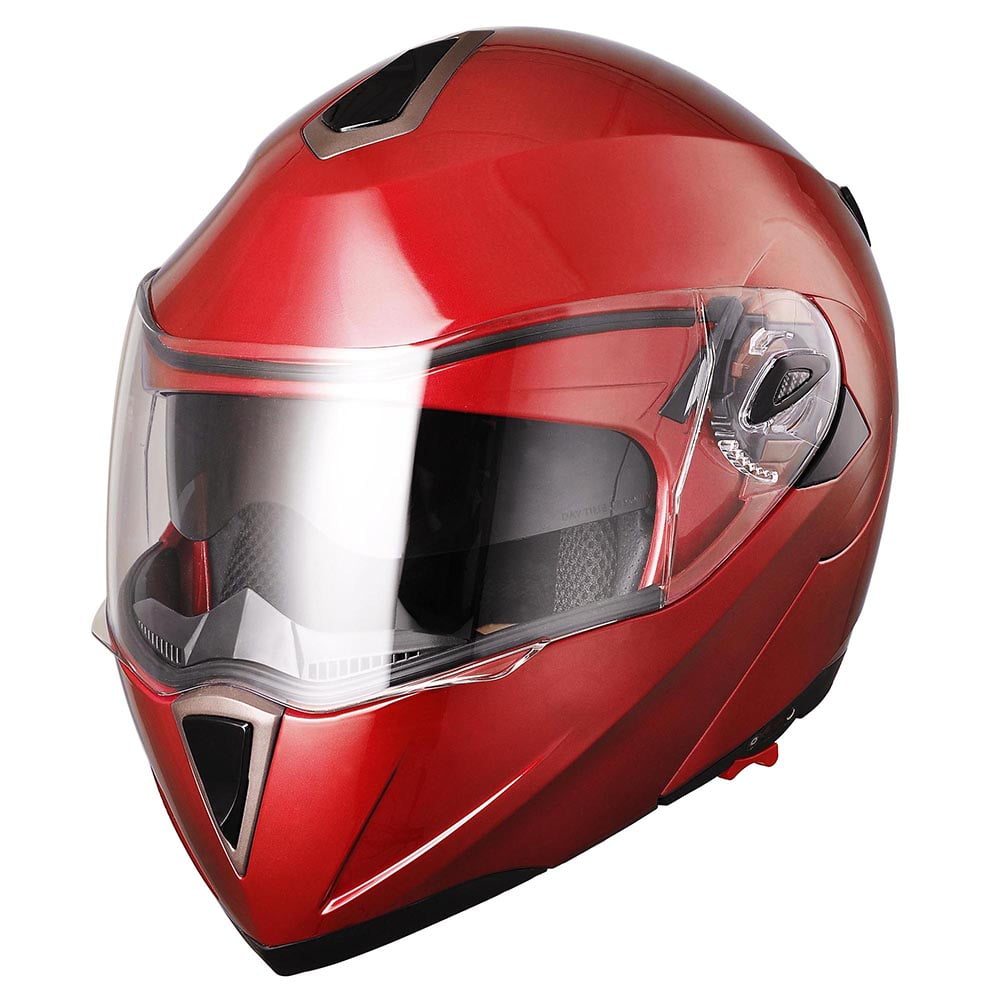 AHR Lightweight Large Motorcycle Helmet, Dual Visor, DOT Approved, Flip ...
