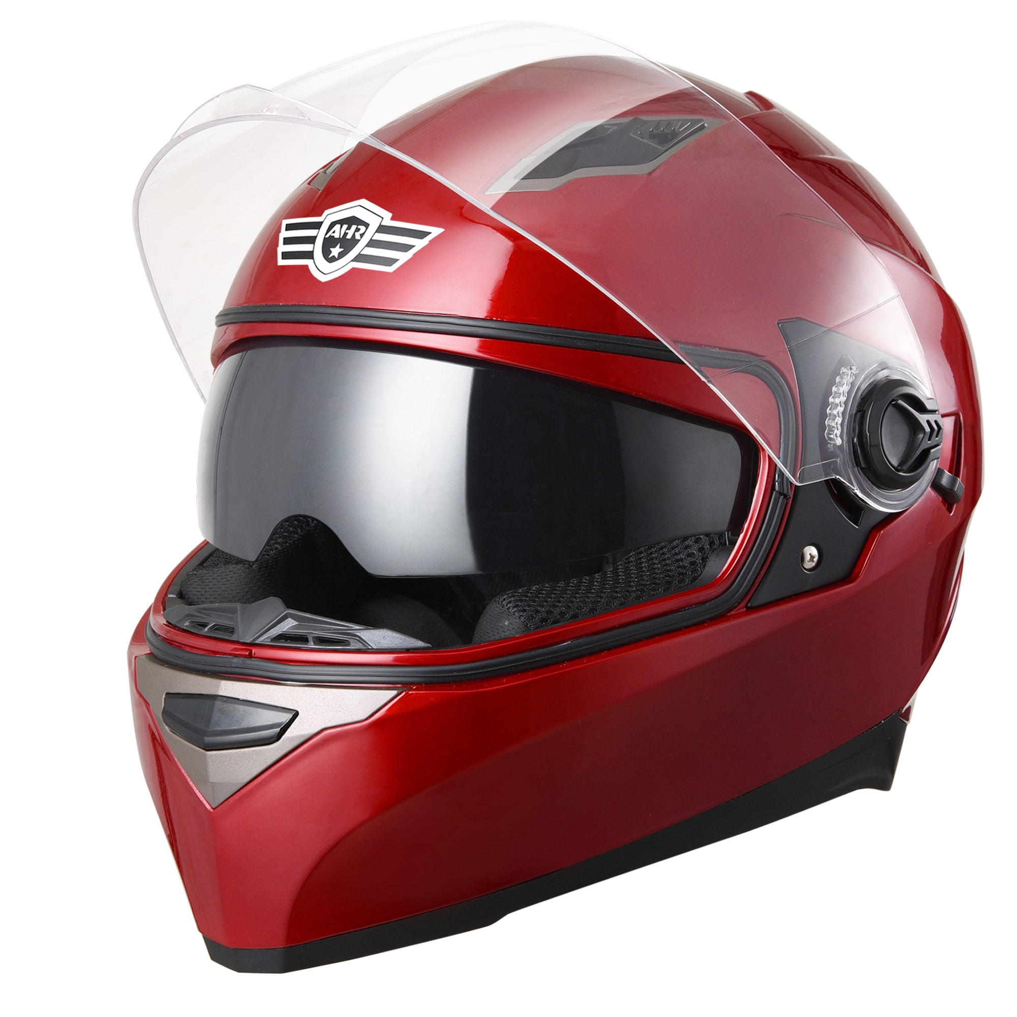 AHR RUN-F1 DOT Motorcycle Full Face Helmet Dual Visors Lightweight ABS ...