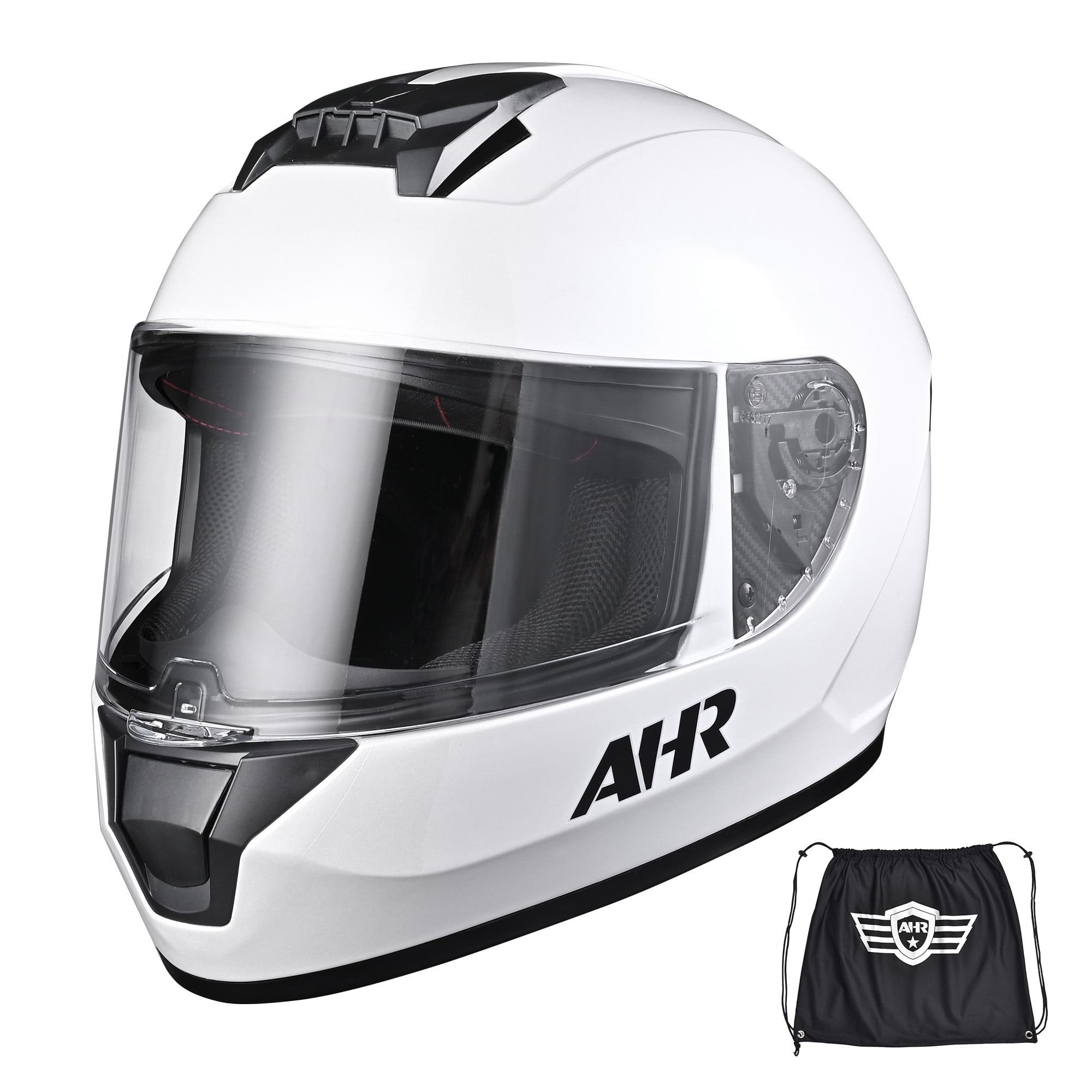 AHR RUN-F3 Full Face Motorcycle Helmet with Road Visor, DOT Approved ...