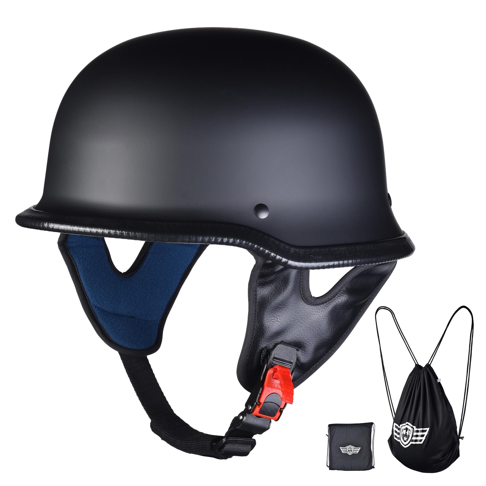AHR RUN-G DOT Motorcycle Helmet Half Half Face Cruiser Chopper Biker ...