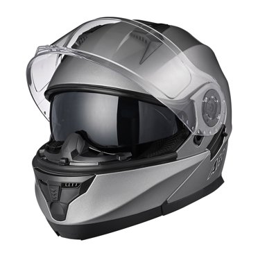 AHR Medium Size Motorcycle Helmet, Dual Visor, Flip up Full Face, DOT ...