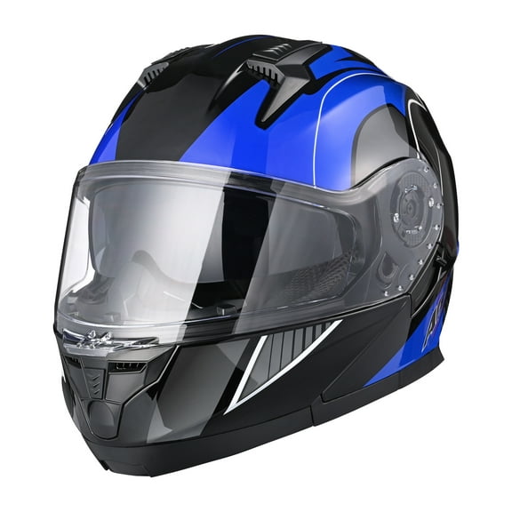 ILM 902 Black ABS Modular Full Face Helmet S, DOT Approved, Dual Visor ...