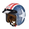AHR Run-O5 Retro 3/4 Open Face Motorcycle Helmet Snap on Sun Shield ...