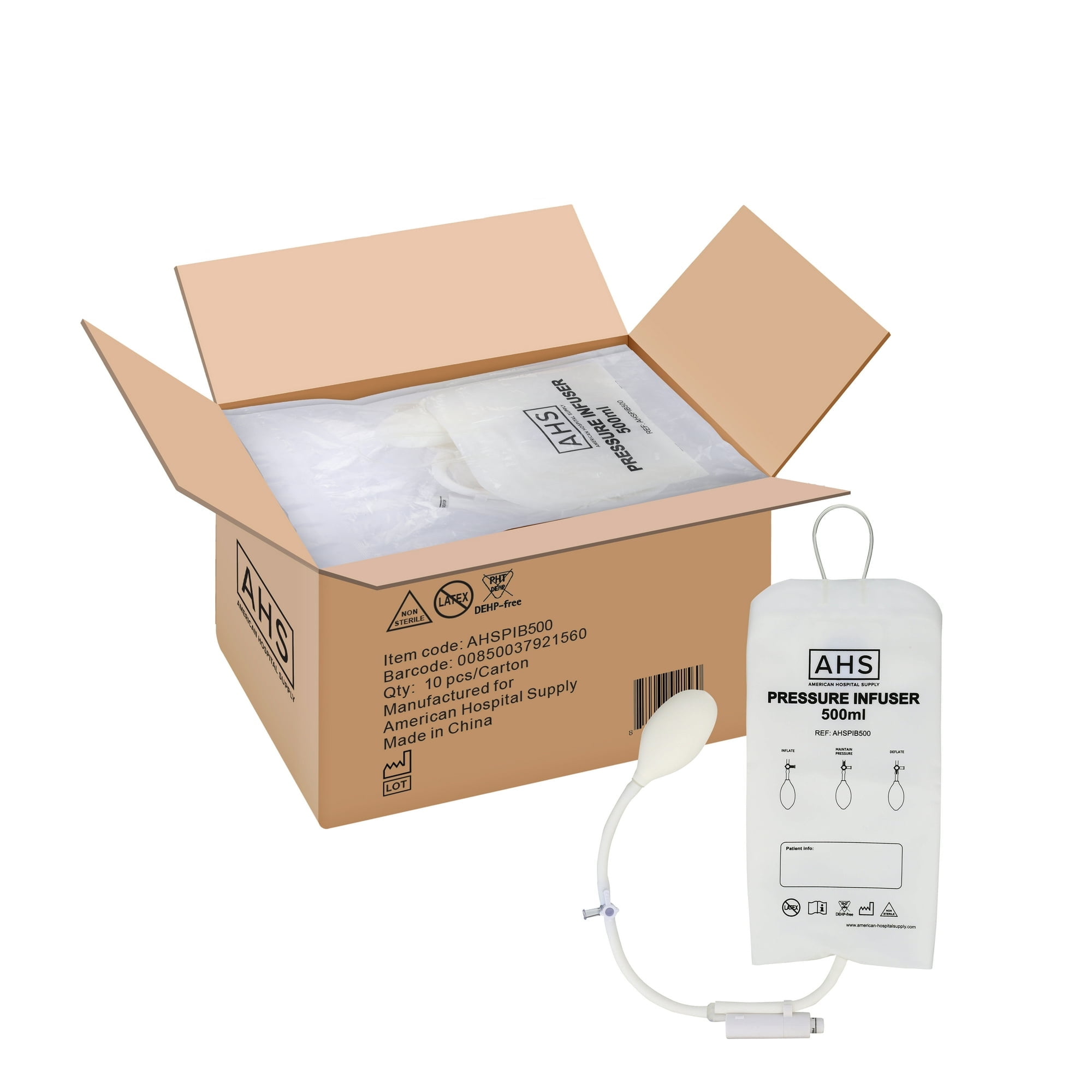 American Hospital Supply 500mL Pressure Infusion Bag | Pack of 10 HSA ...