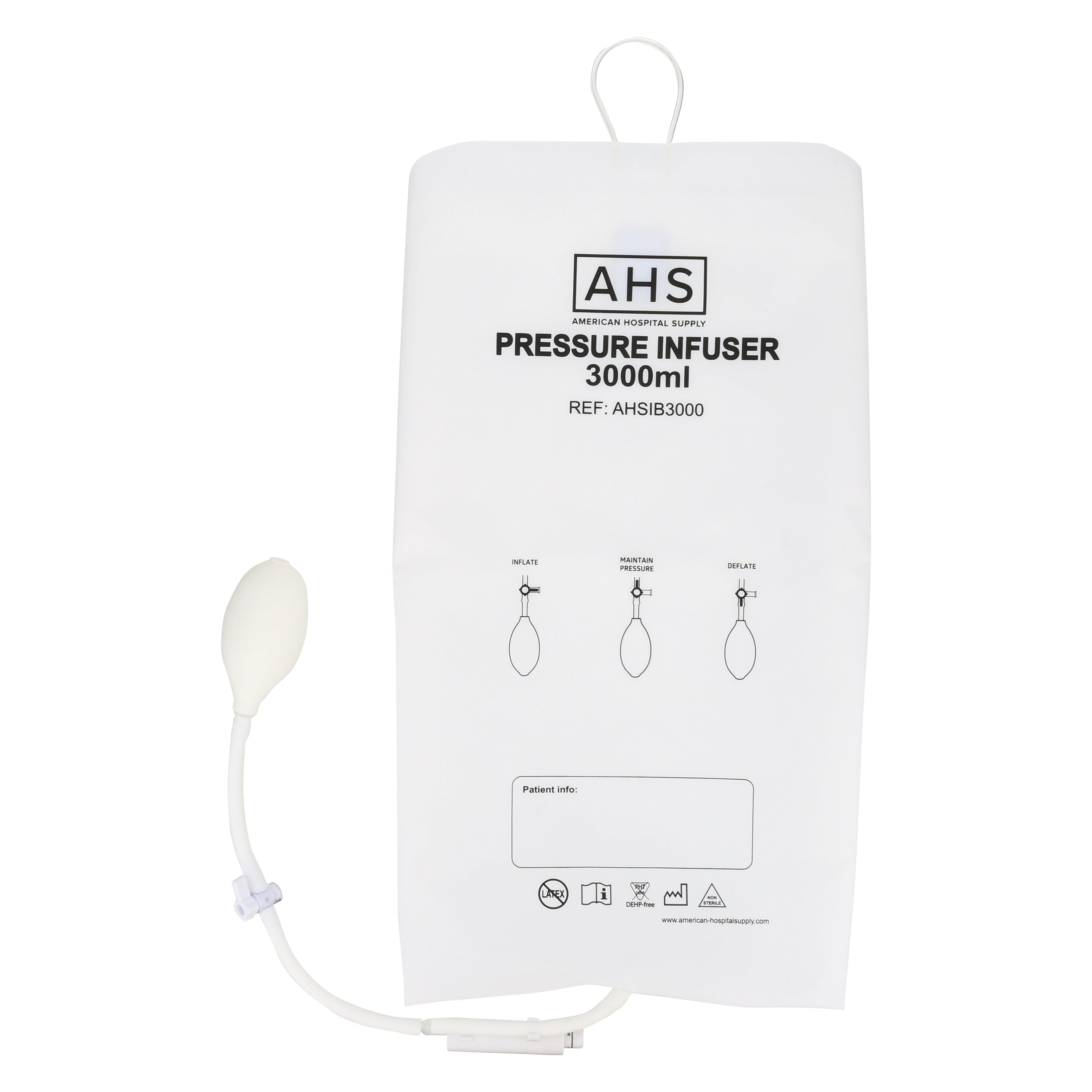 American Hospital Supply 3000mL Pressure Infusion Bag | Pack of 10 ...