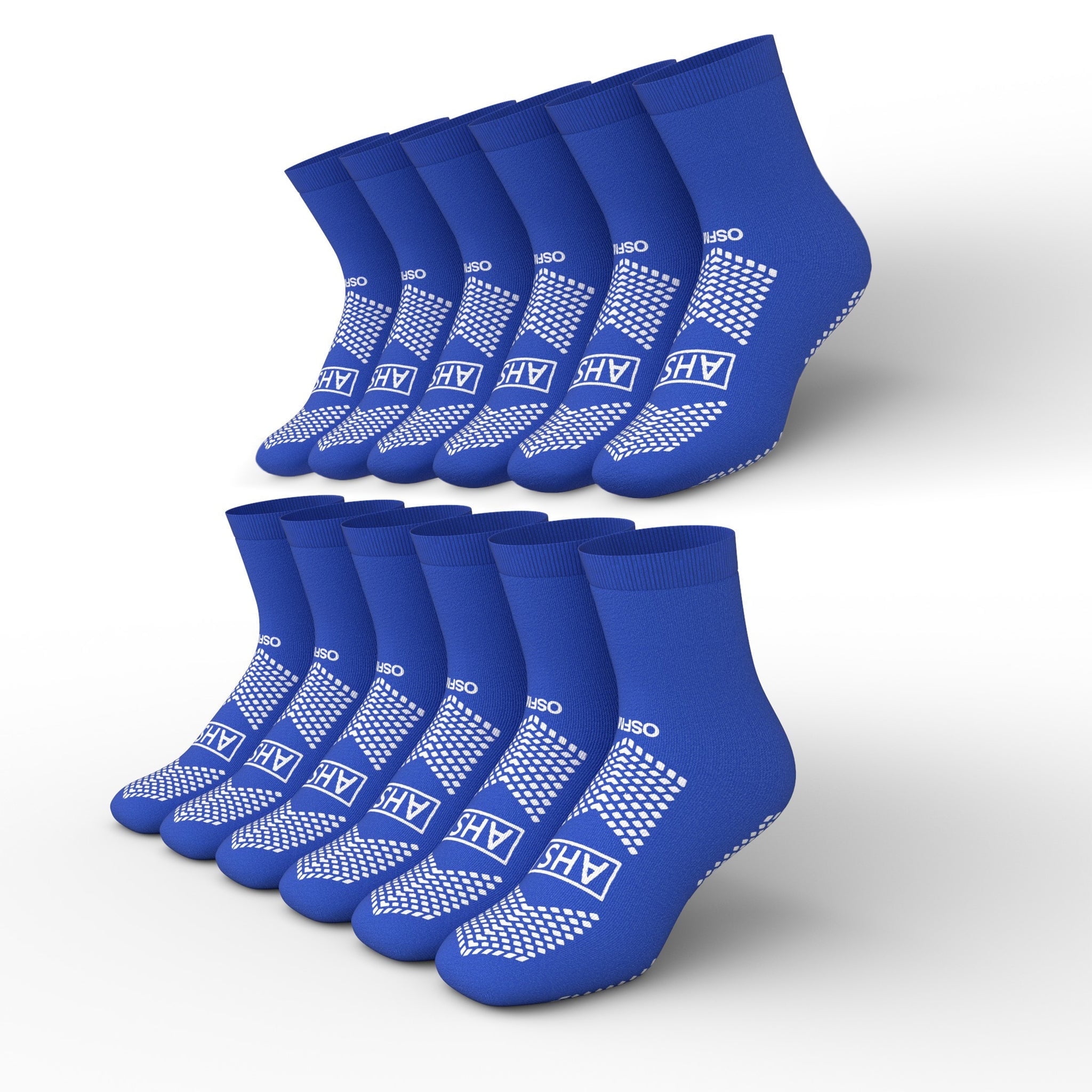 AHS Grippy Socks | Blue Hospital Non-Slip Socks | 6 Pairs - Walmart ...