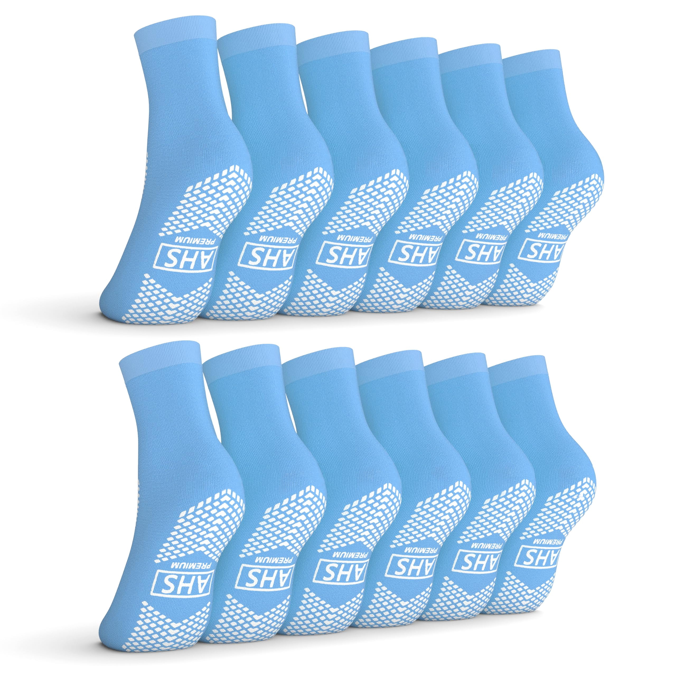 AHS Premium Hospital Socks with Grippy Anti-Slip Tread | 4XL Ice Blue ...