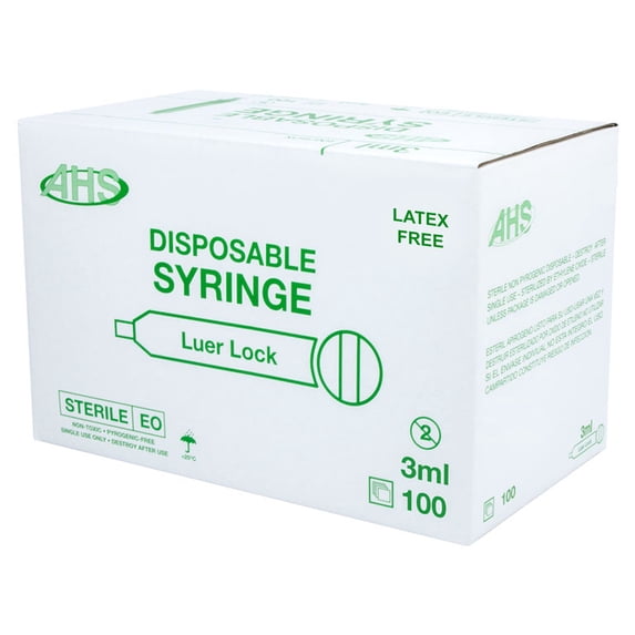 AHS Syringes, 3mL Luer Lock, 100/Box, 10 Boxes - Walmart.com