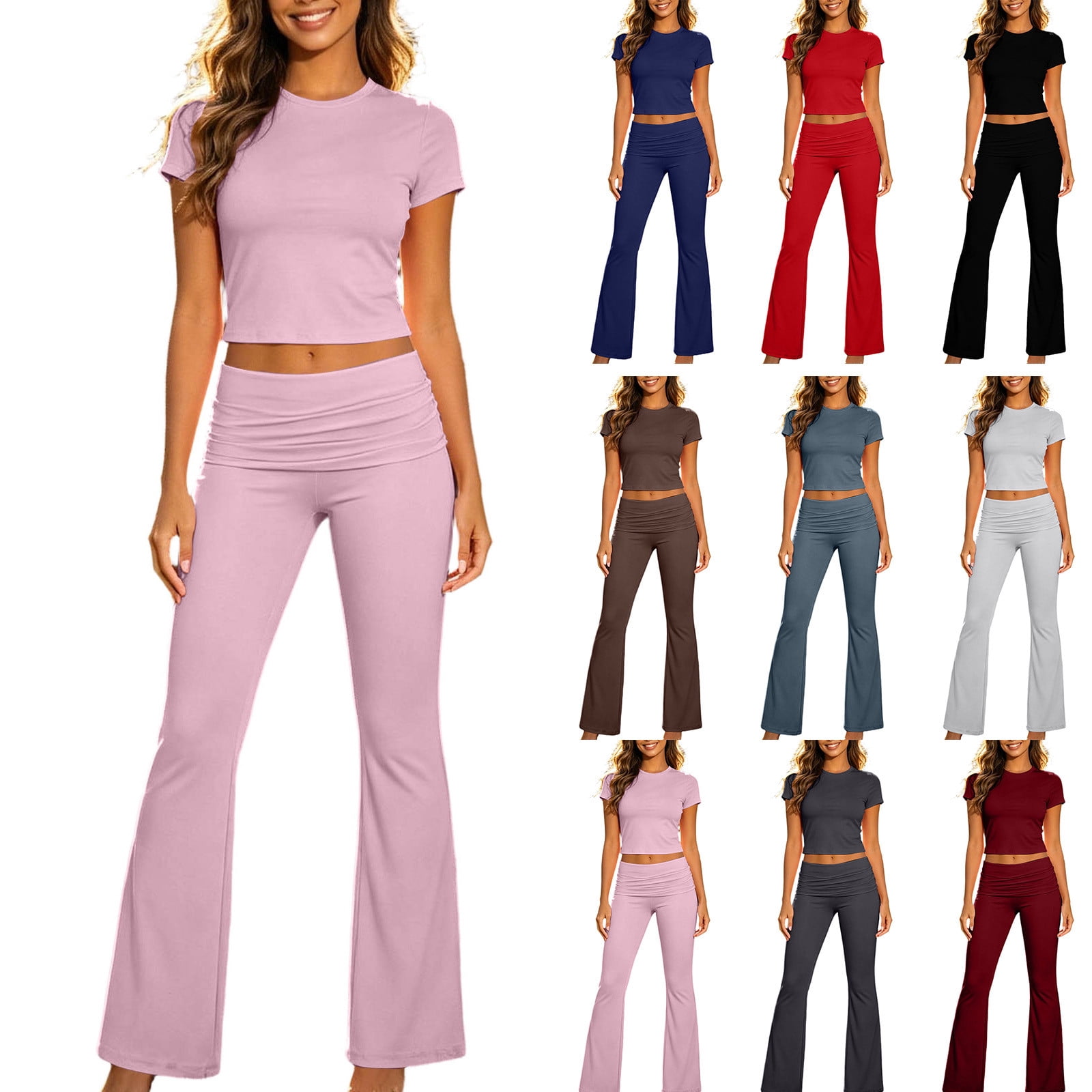 AHTJRT 2 Piece Workout Sets for Women Athletic Running Yoga Sweatsuits ...