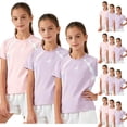 AHTJRT 3 Pack Quick Dry Active Short Sleeve Shirts for Girls Color ...