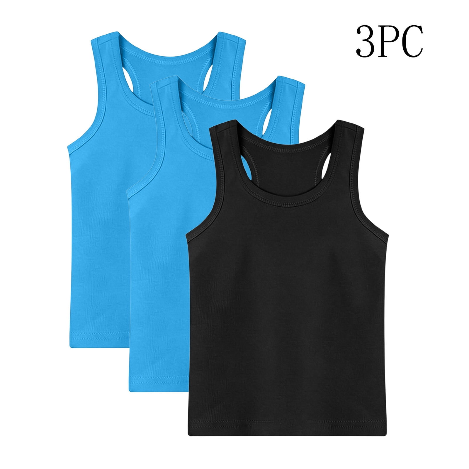 AHTJRT 3 Pack Racerback Tank Tops for Boys Girls Slim Fitted Stretch ...