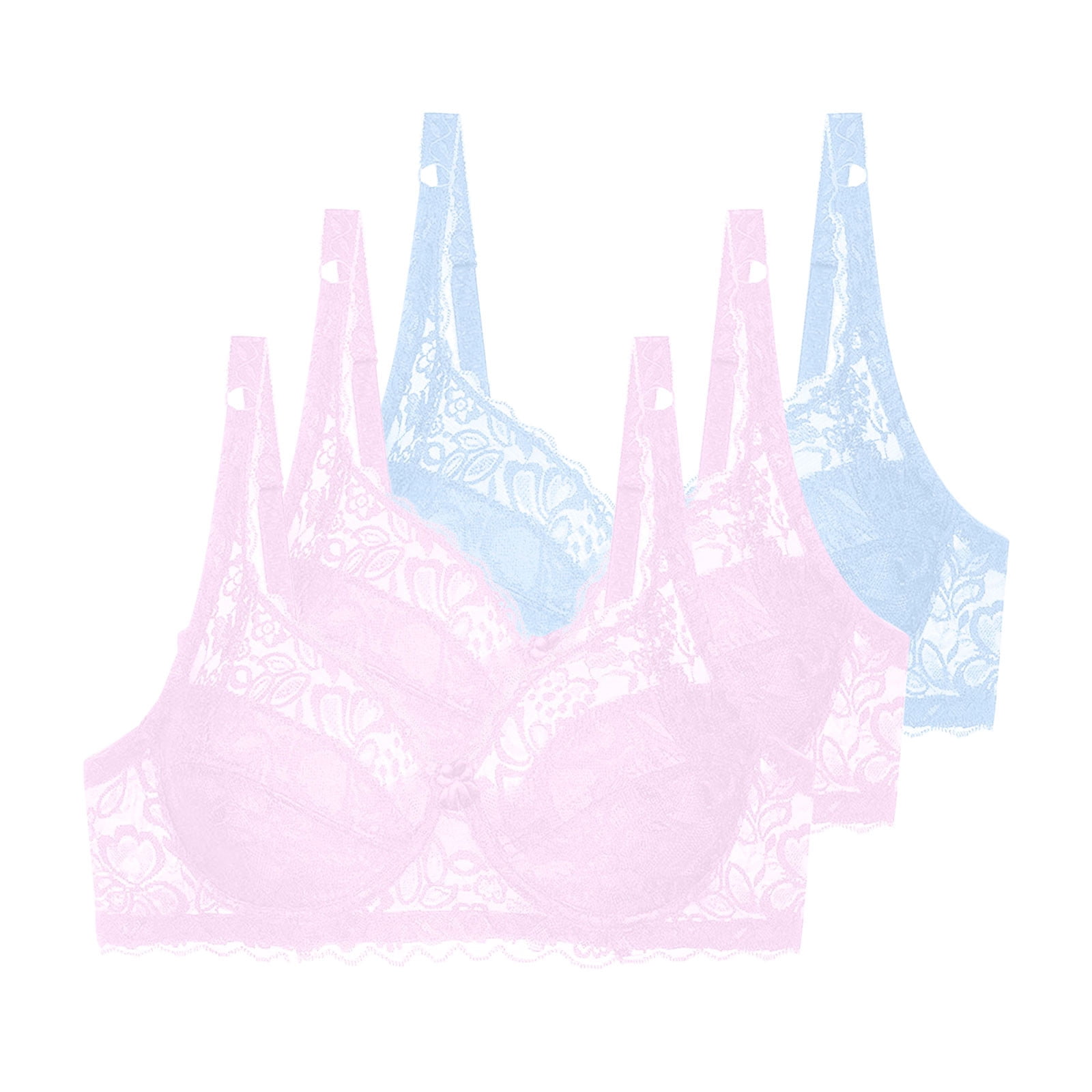 AHTJRT 3 Pack Underwire Bras for Women Plus Size Padded Supportive ...