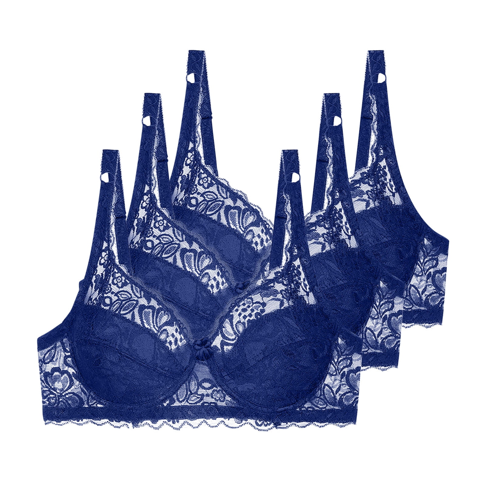 AHTJRT 3 Pack Underwire Bras for Women Plus Size Padded Supportive ...