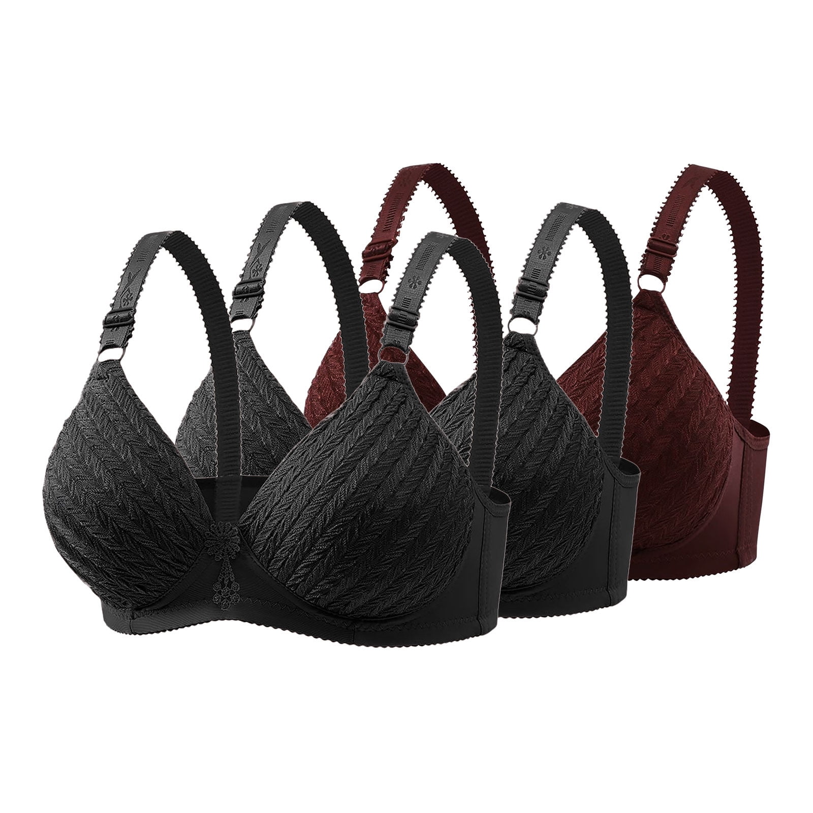 AHTJRT 3Pcs Lace Bralettes for Women No Underwire Seamless Full ...