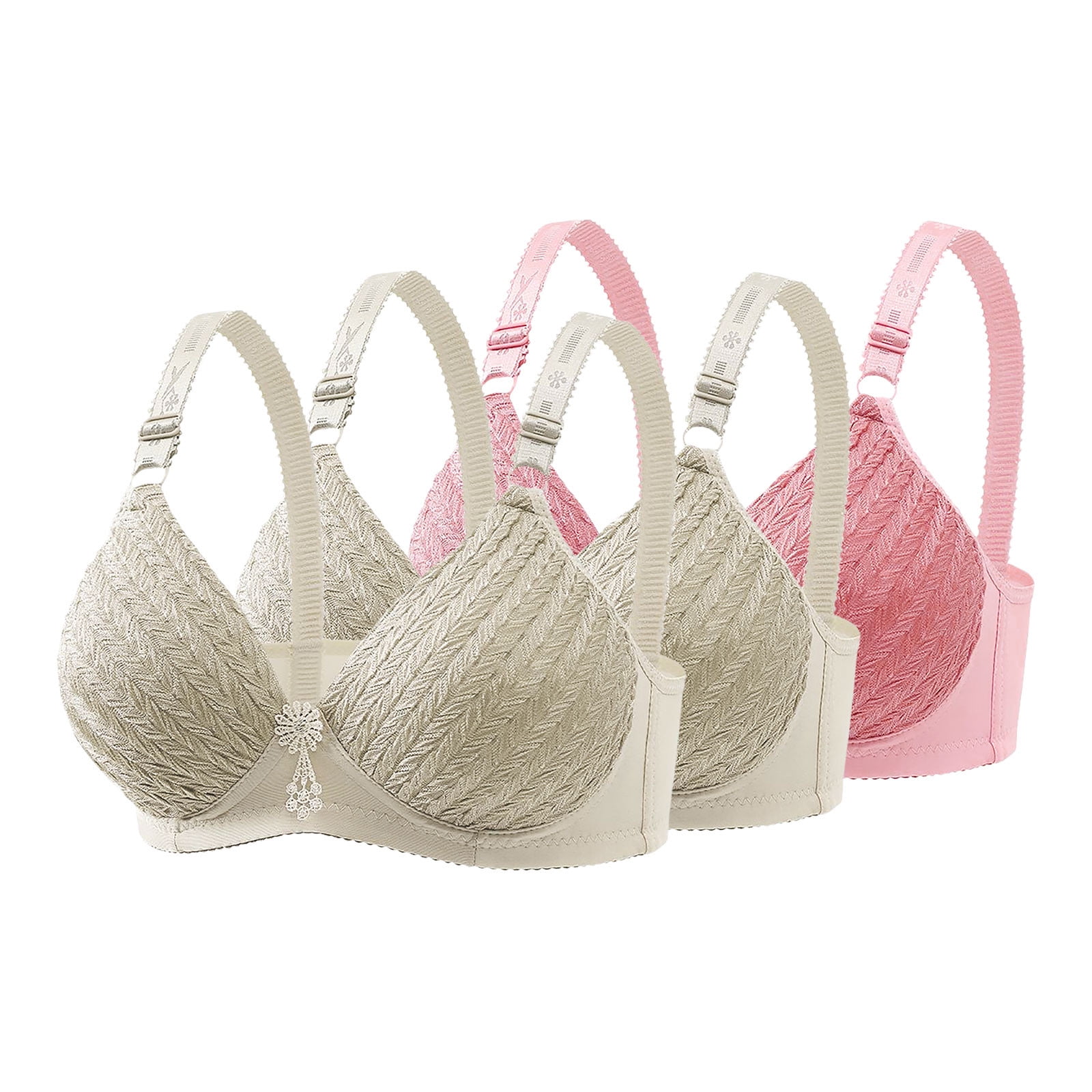 AHTJRT 3Pcs Lace Bralettes for Women No Underwire Seamless Full ...