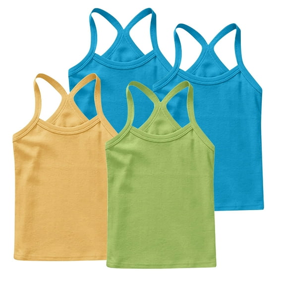 AHTJRT 4 Pack Girls Tank Tops Slim Fit Cross Racerbacks Camisole ...