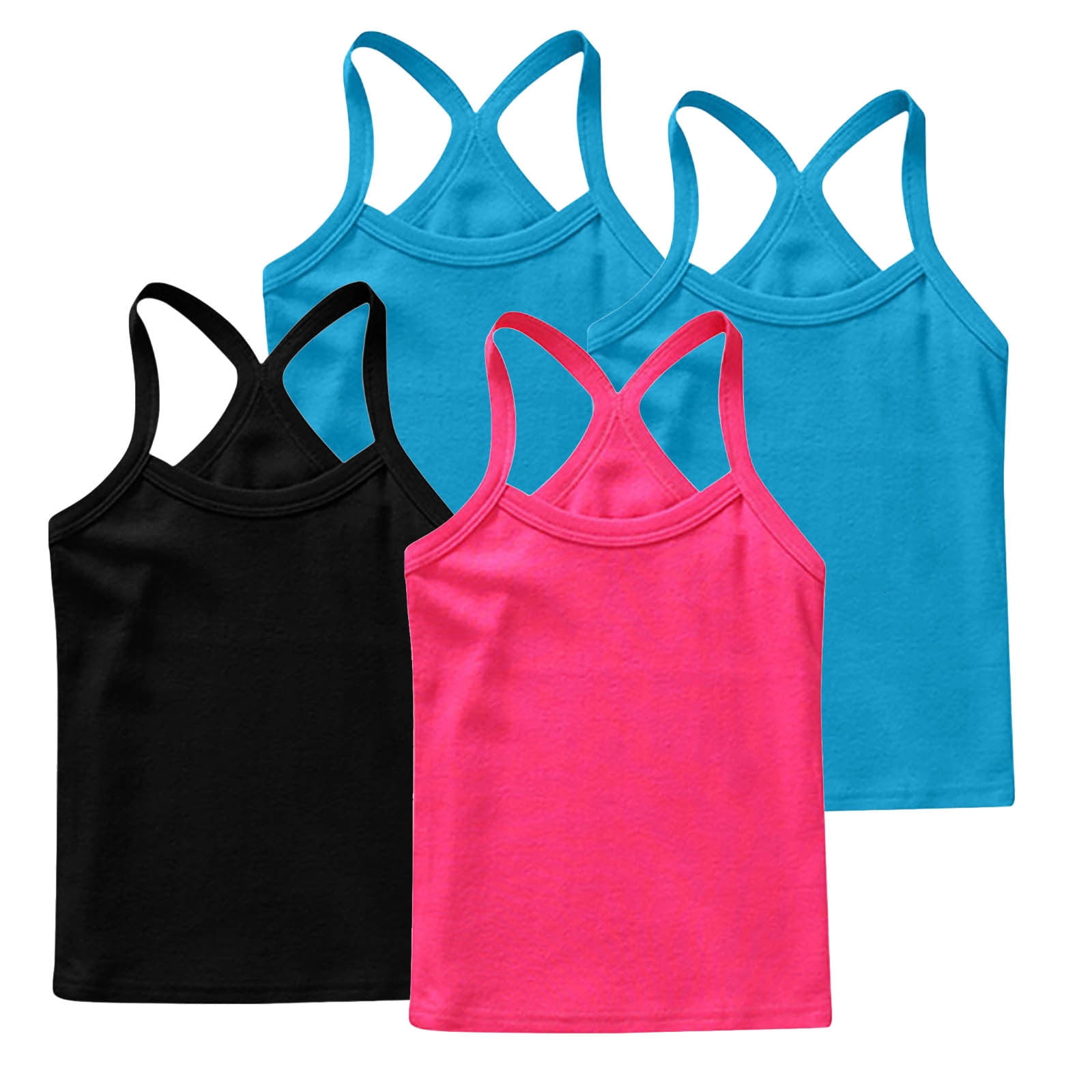 AHTJRT 4 Pack Girls Tank Tops Slim Fit Cross Racerbacks Camisole ...