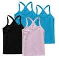 AHTJRT 4 Pack Girls Tank Tops Slim Fit Cross Racerbacks Camisole ...
