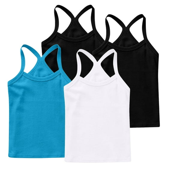 AHTJRT 4 Pack Girls Tank Tops Slim Fit Cross Racerbacks Camisole ...