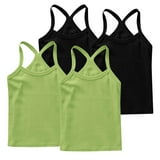 AHTJRT 4 Pack Tank Tops for Girls Workout Beach Running Vest Cross ...