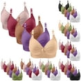 AHTJRT 5 Pcs V Neck Bralettes for Women Light Padded Soft Cups ...