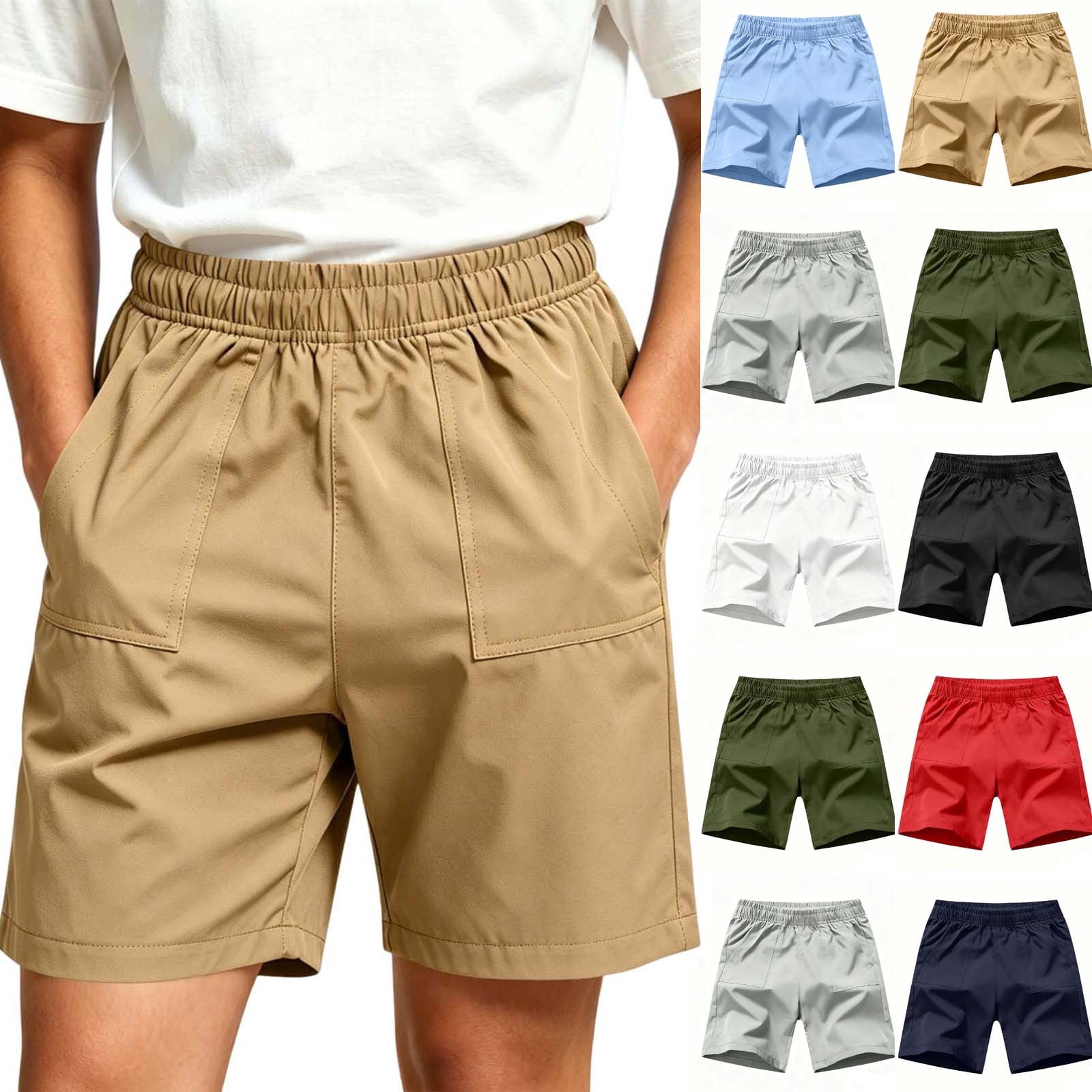 AHTJRT Boys Athletic Running Shorts with Pockets Workout Gym Quick Dry ...