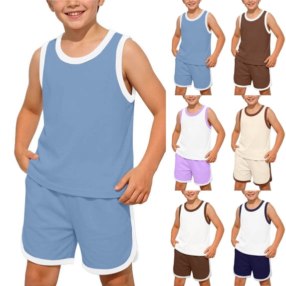 AHTJRT Boys Girls Casual 2 Piece Outfits Sleeveless Tank Tops and ...