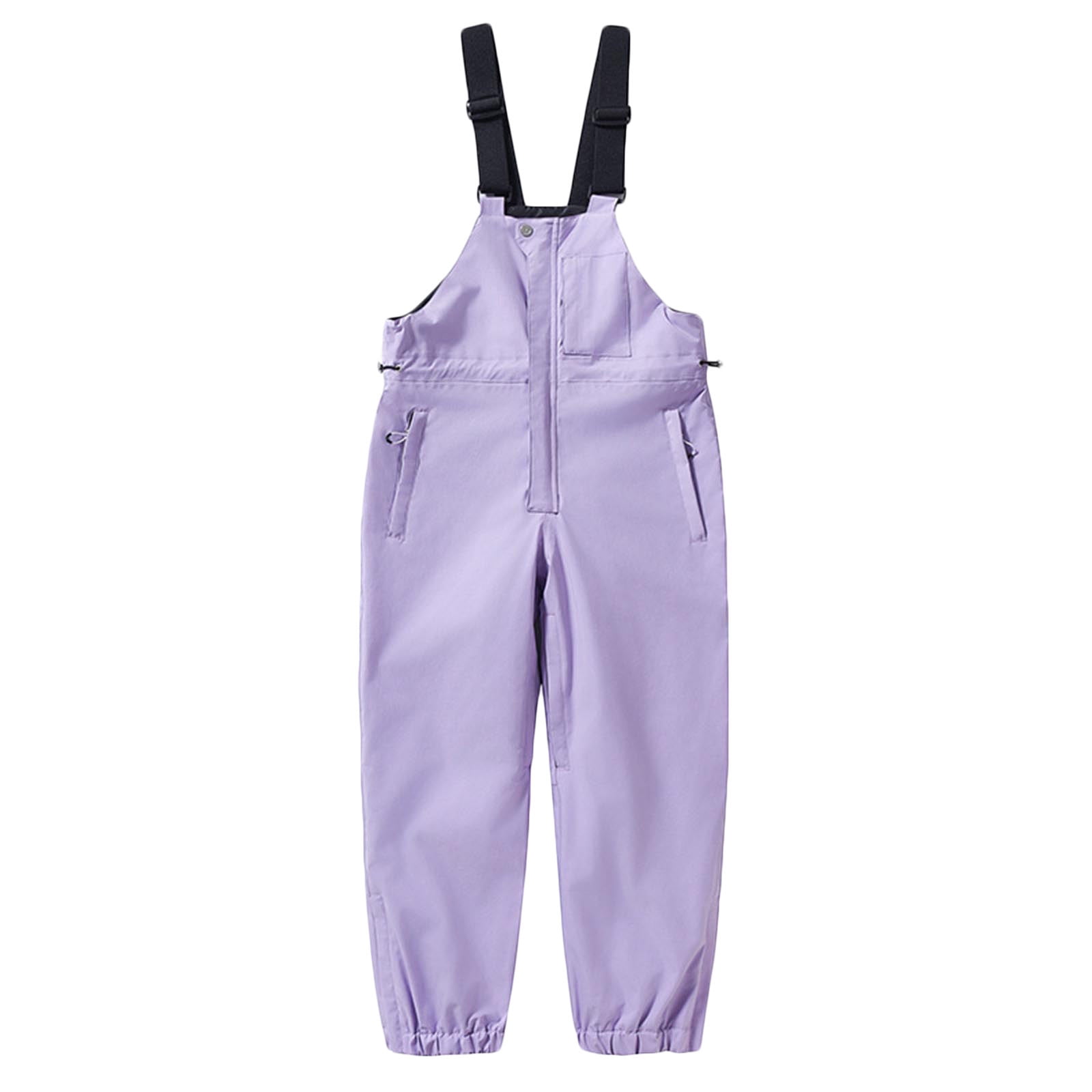 AHTJRT Boys Girls Snow Bibs Baggy Zipper Ski Pants with Pockets ...