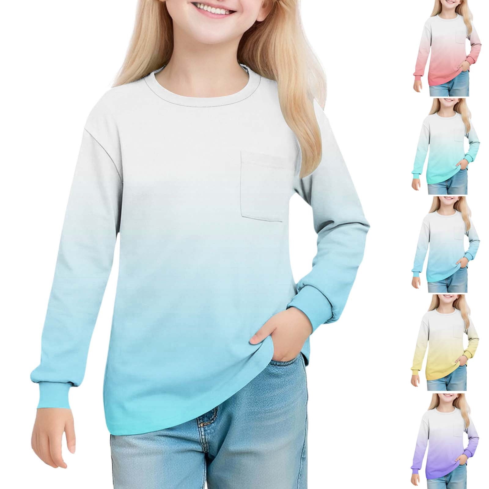 AHTJRT Boys Girls Sweatshirts Casual Crewneck Long Sleeve T-Shirts with ...