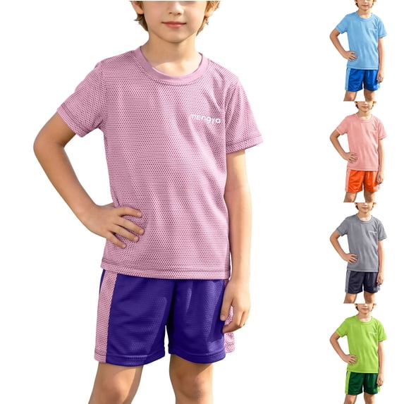 AHTJRT Boys Girls Two Piece Sets Short Sleeve T Shirts and Shorts ...