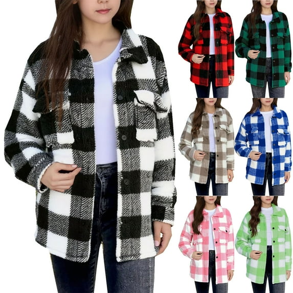 AHTJRT Button Down Cardigans for Kids Lapel Long Sleeve Outerwear with ...