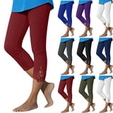 AHTJRT Capri Leggings for Women Lace Floral Trim Workout Active Gym ...